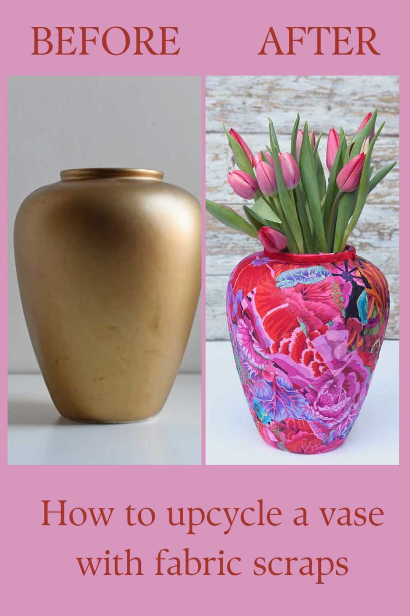 How To Make A Beautiful Decoupage Vase With Fabric - Pillar Box Blue