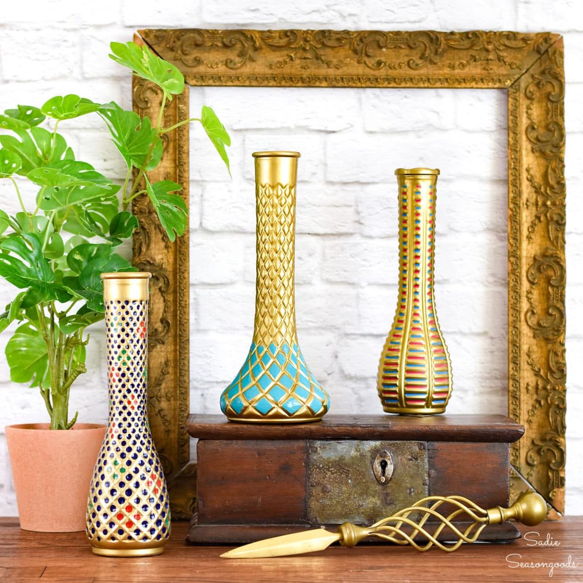 35 Clever Upcycled Vases That You Will Want In Your Home - Pillar Box Blue