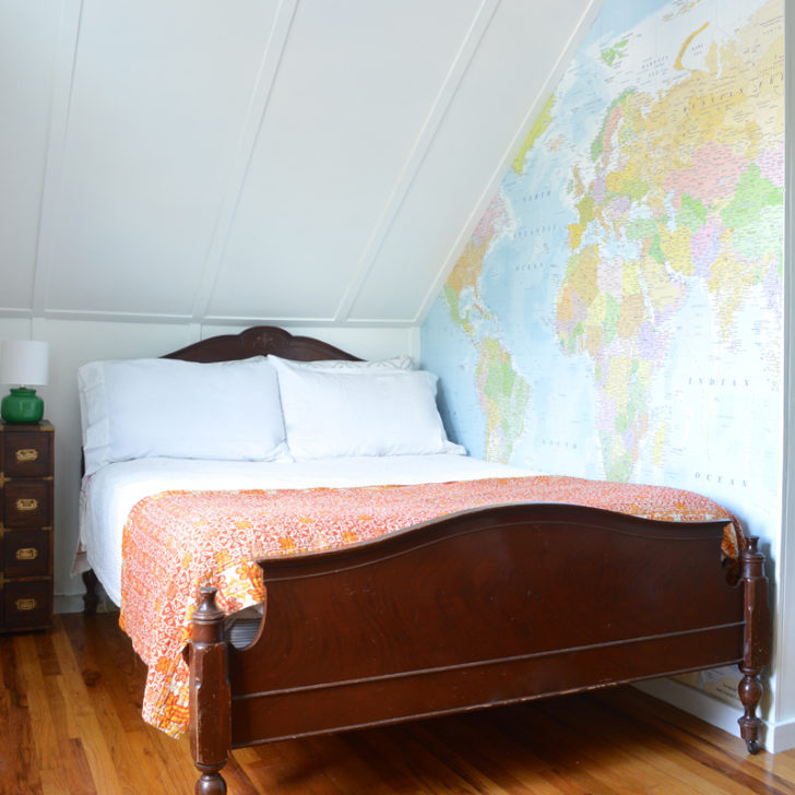 43 Amazing Map Decor Ideas for Travel Enthusiasts - Pillar Box Blue