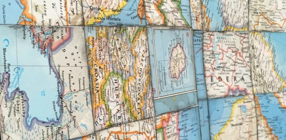 43 Amazing Map Decor Ideas for Travel Enthusiasts - Pillar Box Blue