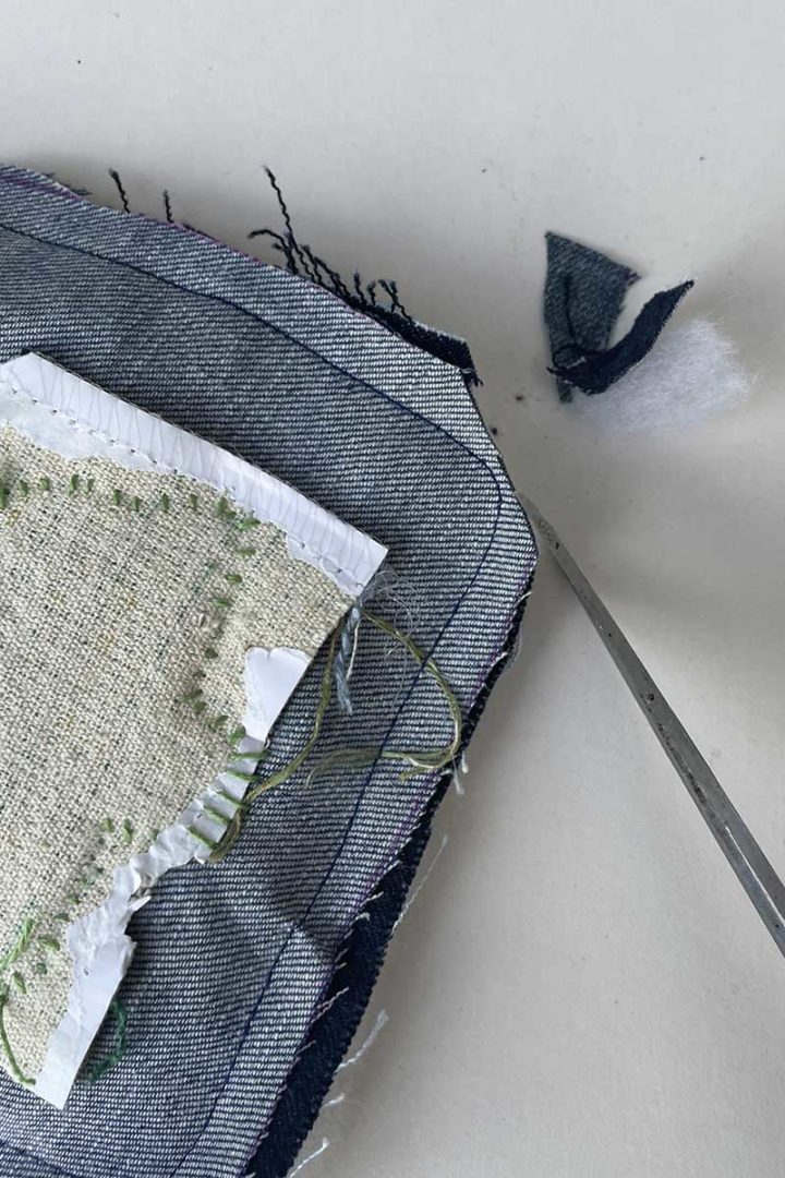 Easy Decorative DIY Denim Pot Holders From Your Old Jeans - Pillar Box Blue