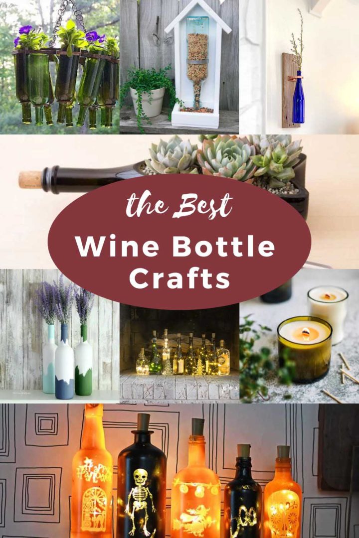 40 Wine Bottle Crafts: Creative Upcycling For Old Bottles - Pillar Box Blue
