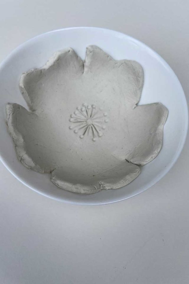 DIY Air Dry Clay Trinket Dishes: Cherry Blossom Edition - Pillar Box Blue