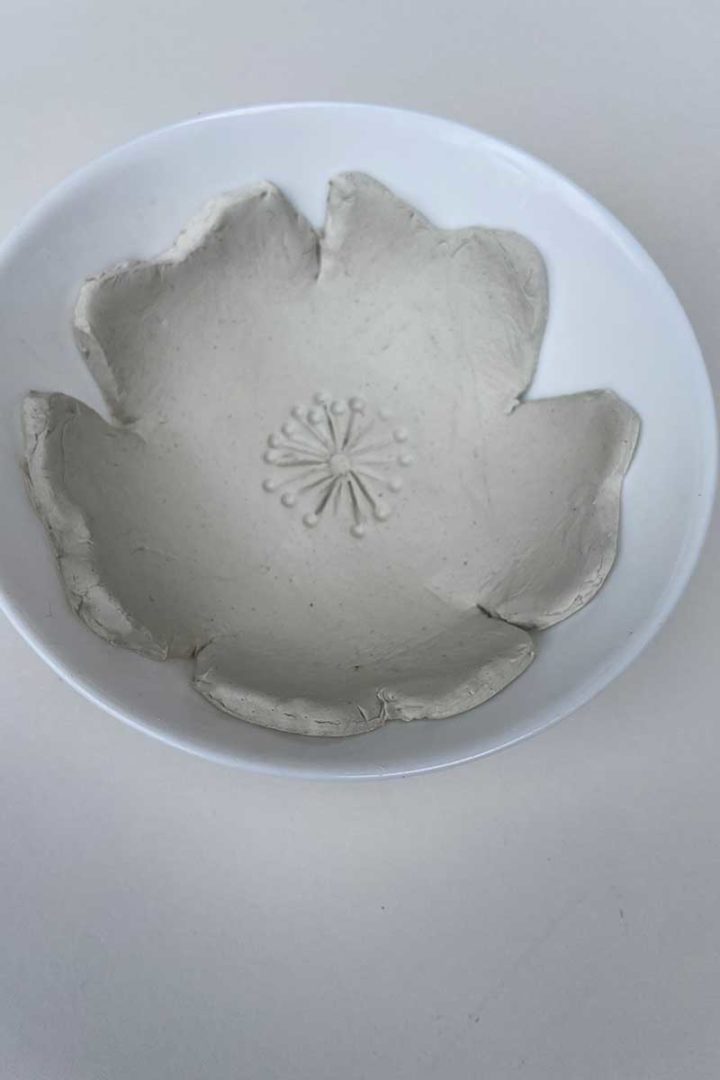 DIY Air Dry Clay Trinket Dishes: Cherry Blossom Edition - Pillar Box Blue