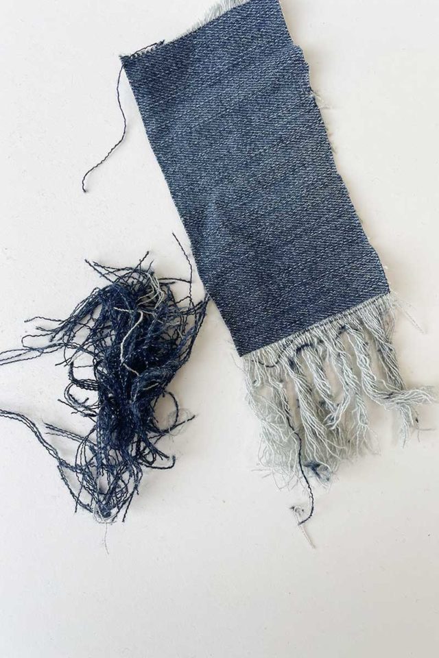 DIY Denim Necklace - Boho Jewellery From Your Old Jeans - Pillar Box Blue