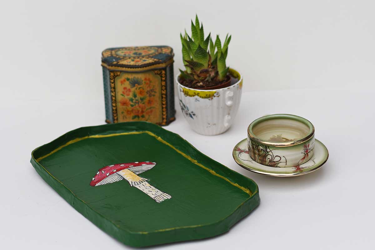 How To Make A Charming Paper Mache Tray with a Mushroom Design - Pillar ...