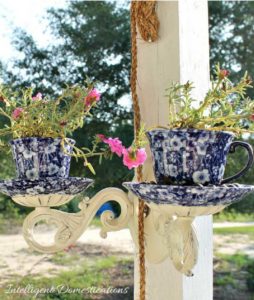 31 Creative DIY Teacup Crafts for Your Home and Garden - Pillar Box Blue