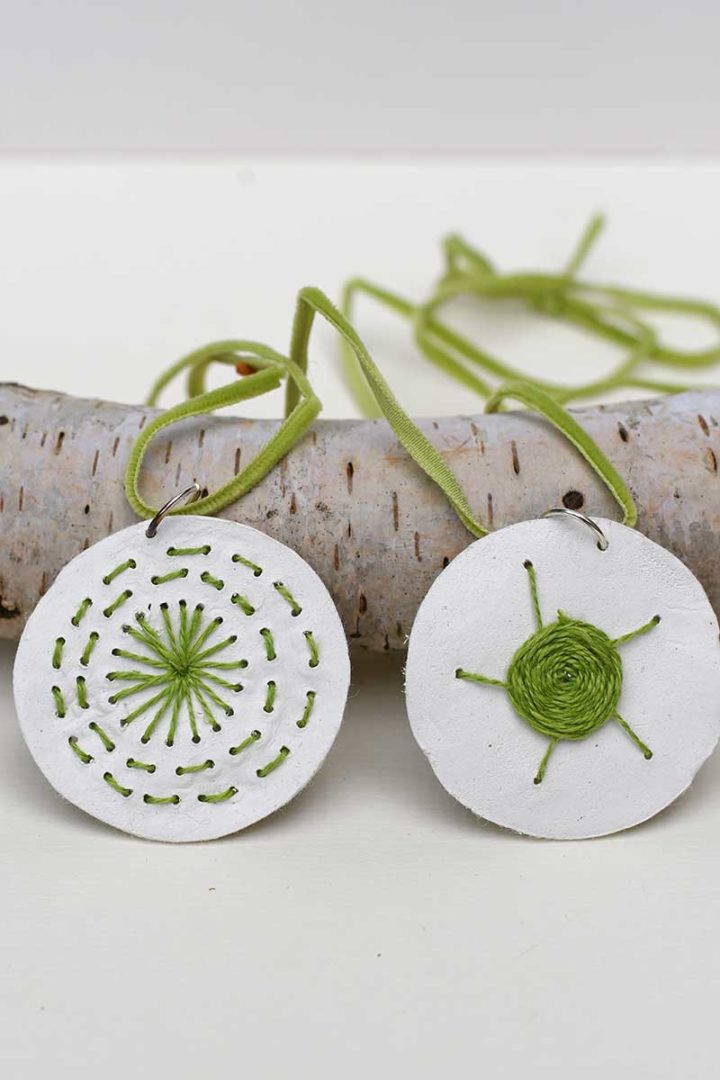 Unique & Chic: Create Your Own Embroidered Clay Pendants - Pillar Box Blue