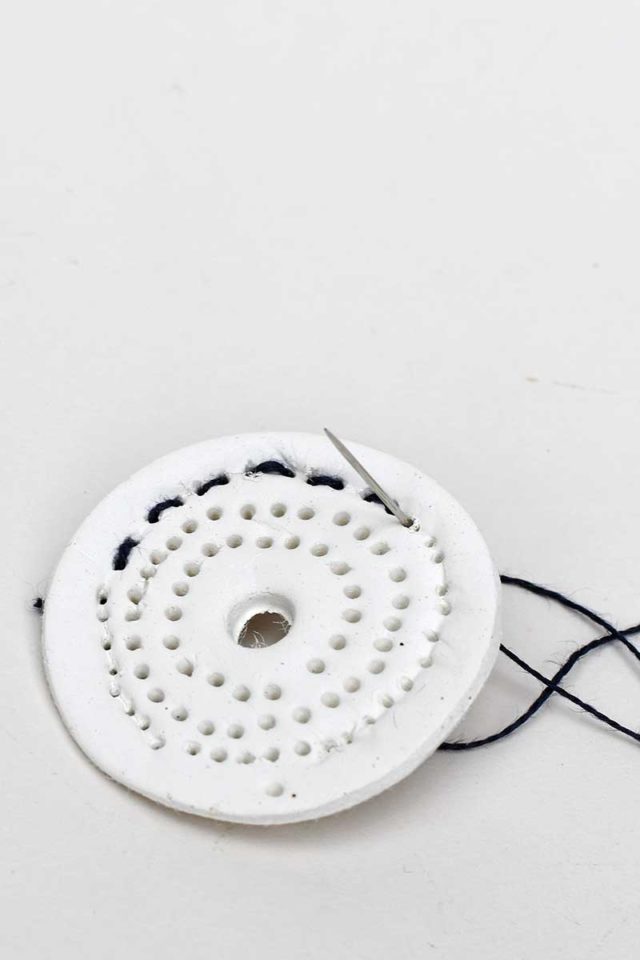 Unique & Chic: Create Your Own Embroidered Clay Pendants - Pillar Box Blue