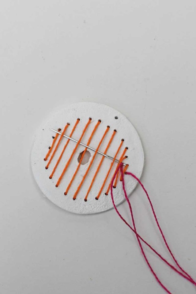 Unique & Chic: Create Your Own Embroidered Clay Pendants - Pillar Box Blue