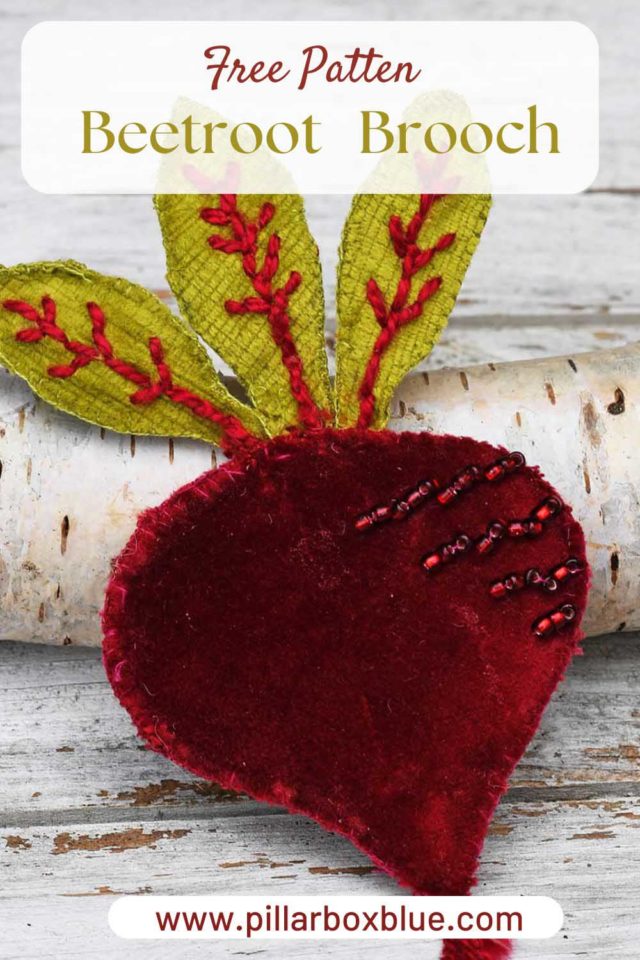 Make A Beautiful Beetroot Brooch with Scrap Fabric - Pillar Box Blue