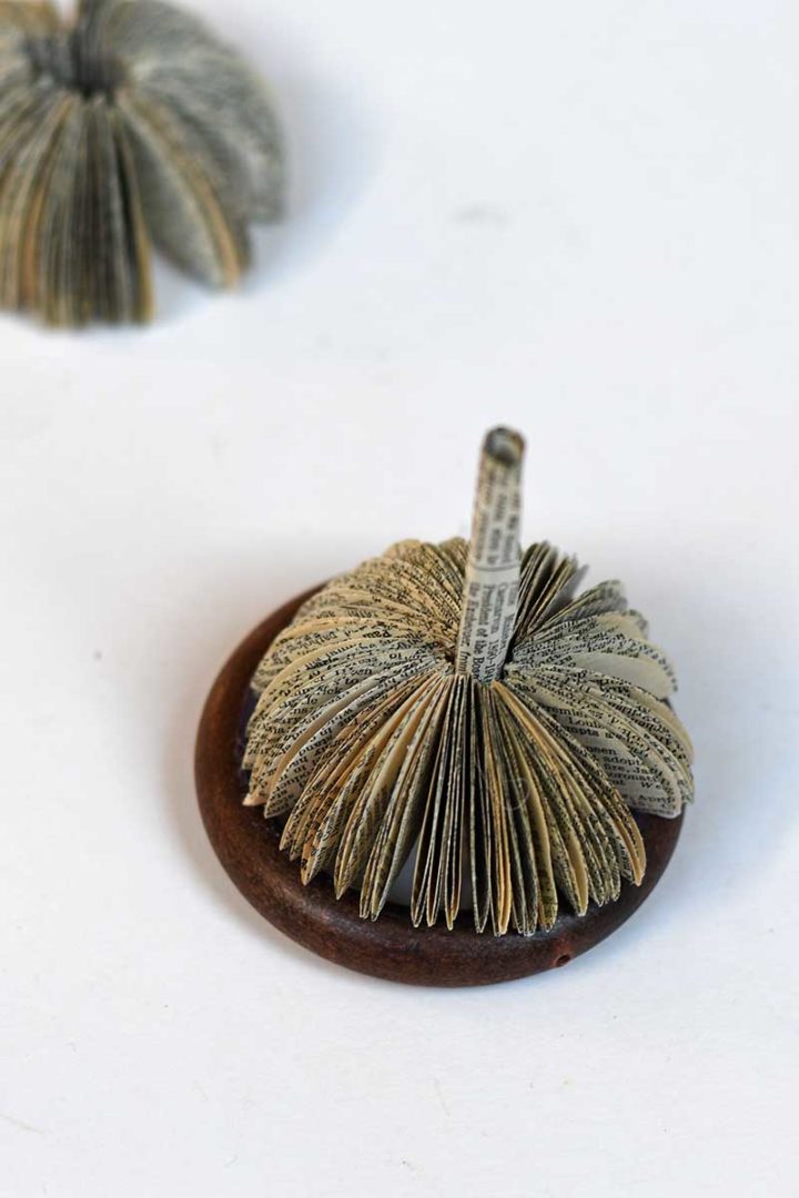 How to Make DIY Paper Christmas Baubles from Old Books - Pillar Box Blue