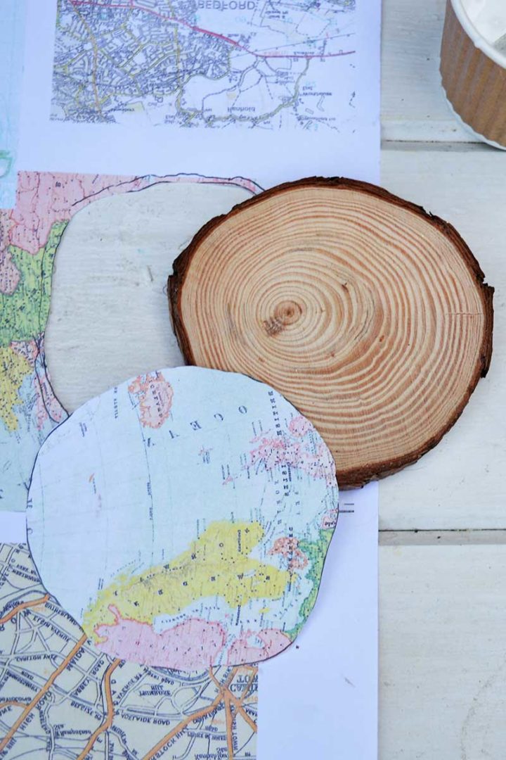 DIY Map Wood Slices: Perfect for Ornaments, Gift Tags, and Coasters ...