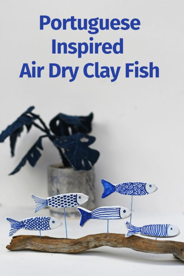 DIY Air Dry Clay Fish For Coastal Home Decor - Pillar Box Blue